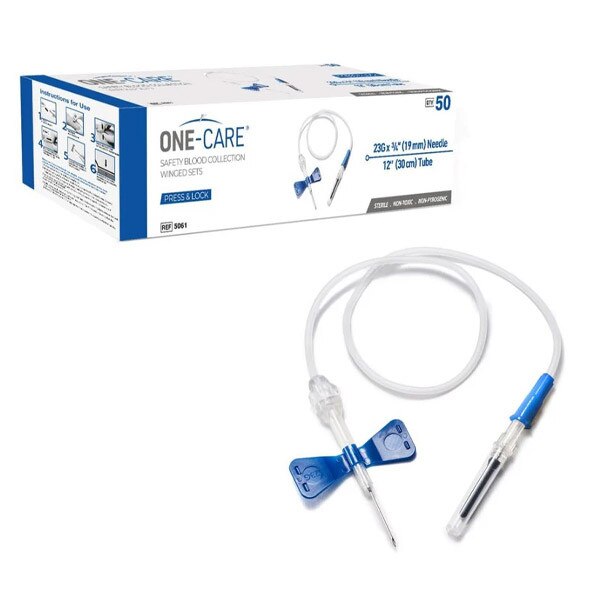 23g x 3/4" Safety Butterfly Blood Collection Wing Set | MedSTAT