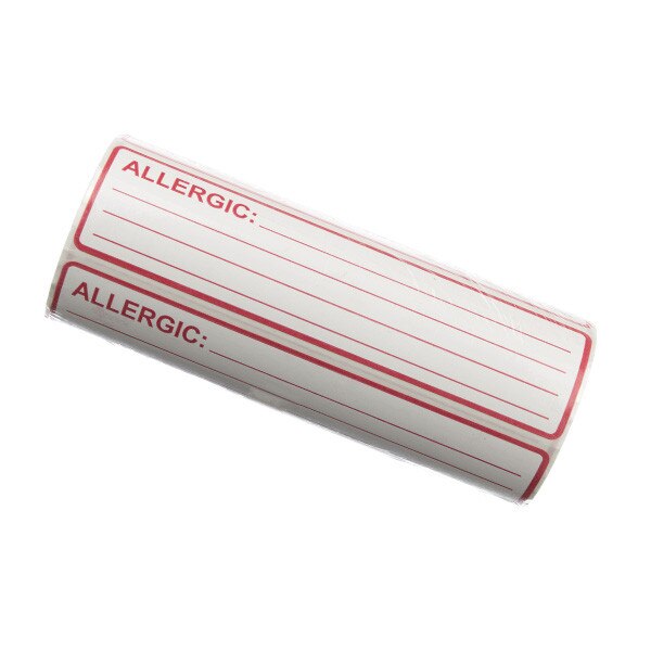 Allergy Paper White/Red Chart Label 5 3/8"x 1 3/8" | MedSTAT