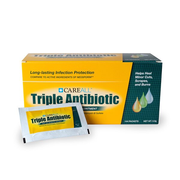 CareALL 0.9g Triple Antibiotic Ointment - 144 Packets per Box | MedStat