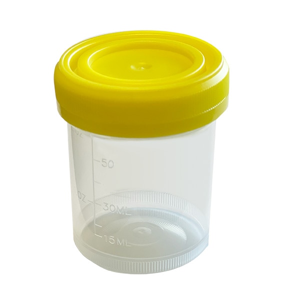 Leakbuster 2oz/60mL Specimen Cup without Label - Yellow Lid ...