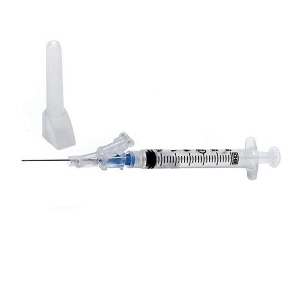 Syringe with Hypodermic Needle 3mL w/Safety (23g x 1in) | MedStat