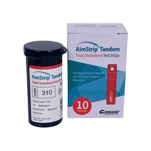 Tandem Total Cholesterol/Lipid Test Strips - 10 Strips/Box | MedStat